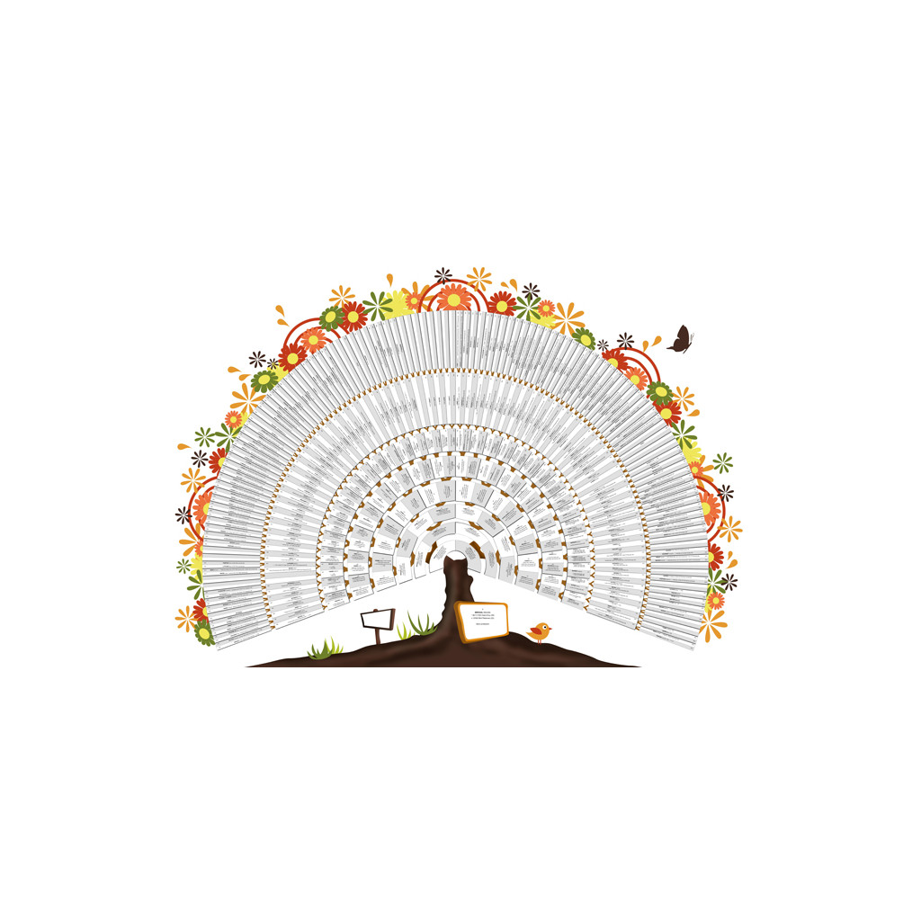 Impression de votre arbre généalogique circulaire - 9 générations ...